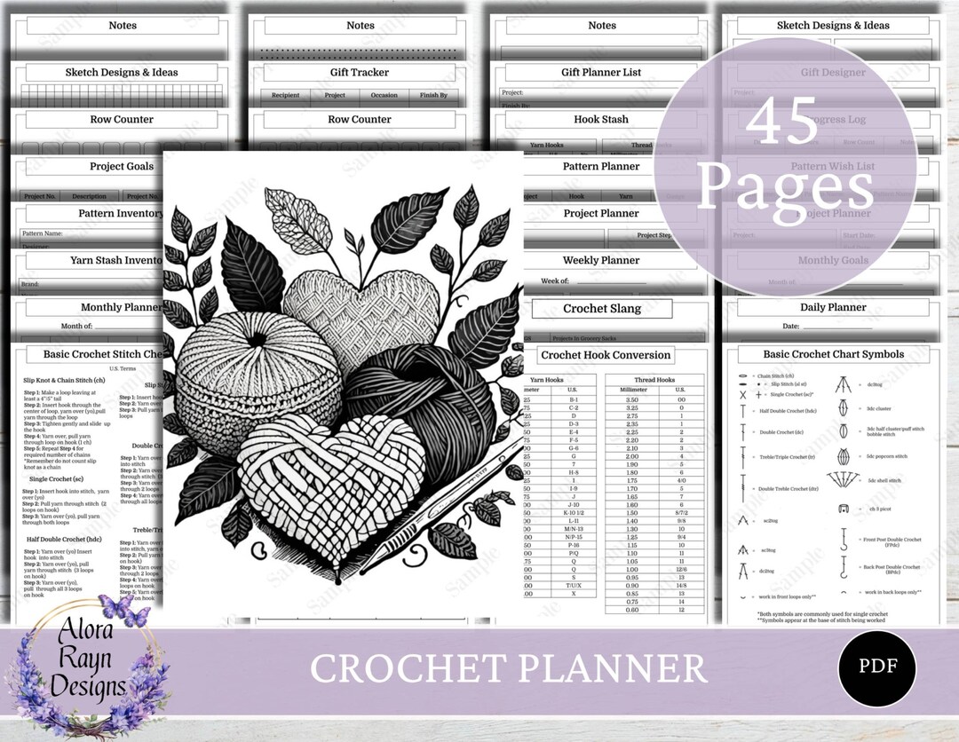 Printable Crochet Planner/journal With Gift Tags,printable Crochet ...