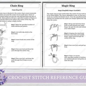 Crochet Stitch Reference Guides, Beginner Crochet Reference Guides, Crochet Stitch, Instant ...