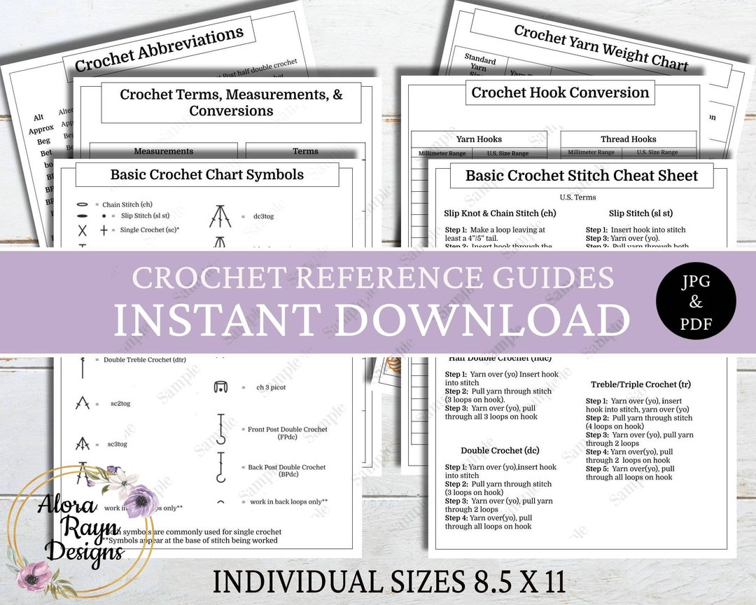 Crochet Reference Guides, Beginner Crochet Reference Guides, Instant ...