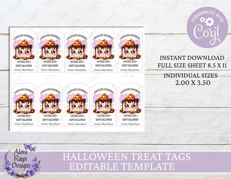 EDITABLE Halloween Gift Tag, Halloween Class Gift Tag, Halloween Favor ...