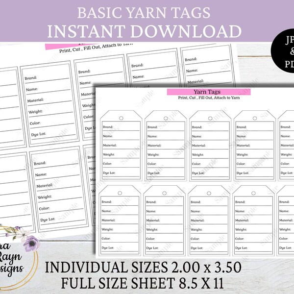 Printable Yarn Cards - Etsy