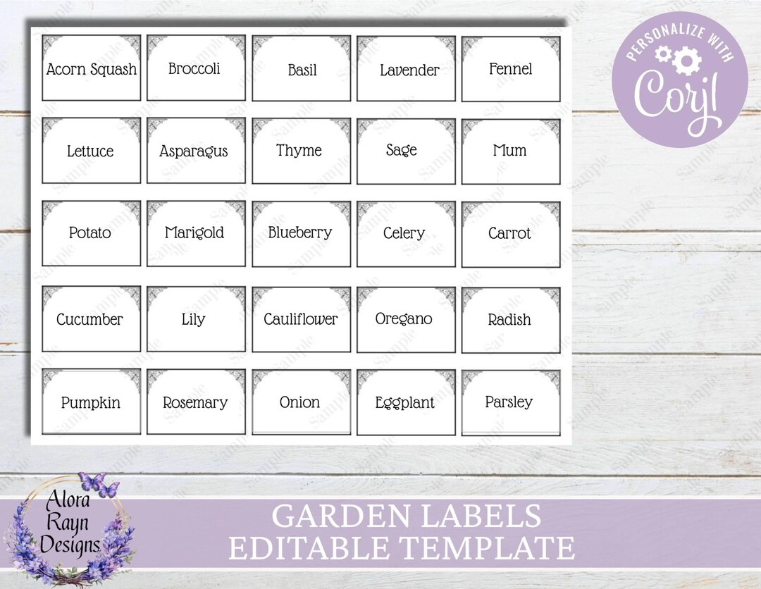 Editable Garden Labels, Vegetable Garden Labels, Garden Signs, Garden ...