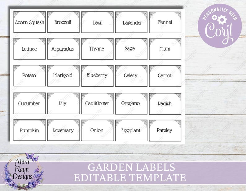 Editable Garden Labels, Vegetable Garden Labels, Garden Signs, Garden ...