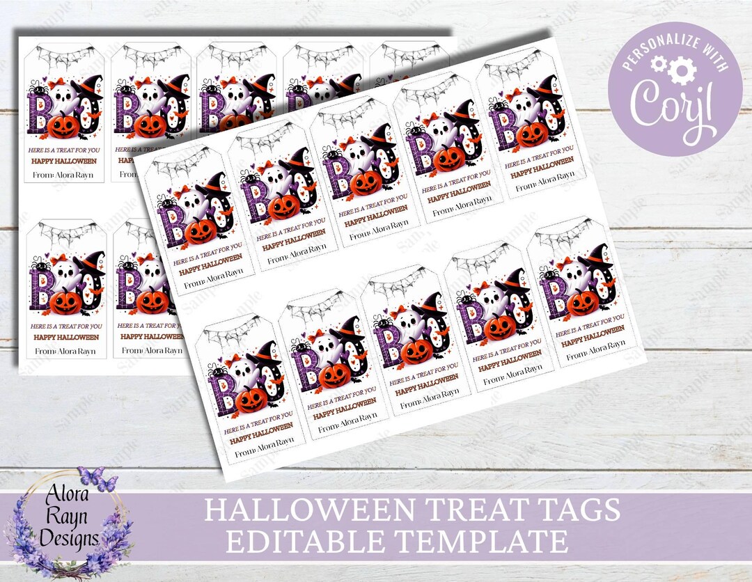 EDITABLE Halloween Gift Tag, Halloween Class Gift Tag, Halloween Favor ...