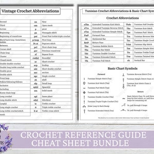Crochet Reference Guides, Inventory Sheets, and Tags, Printable Crochet ...