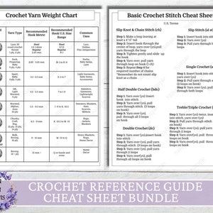 Crochet Reference Guides, Inventory Sheets, and Tags, Printable Crochet ...