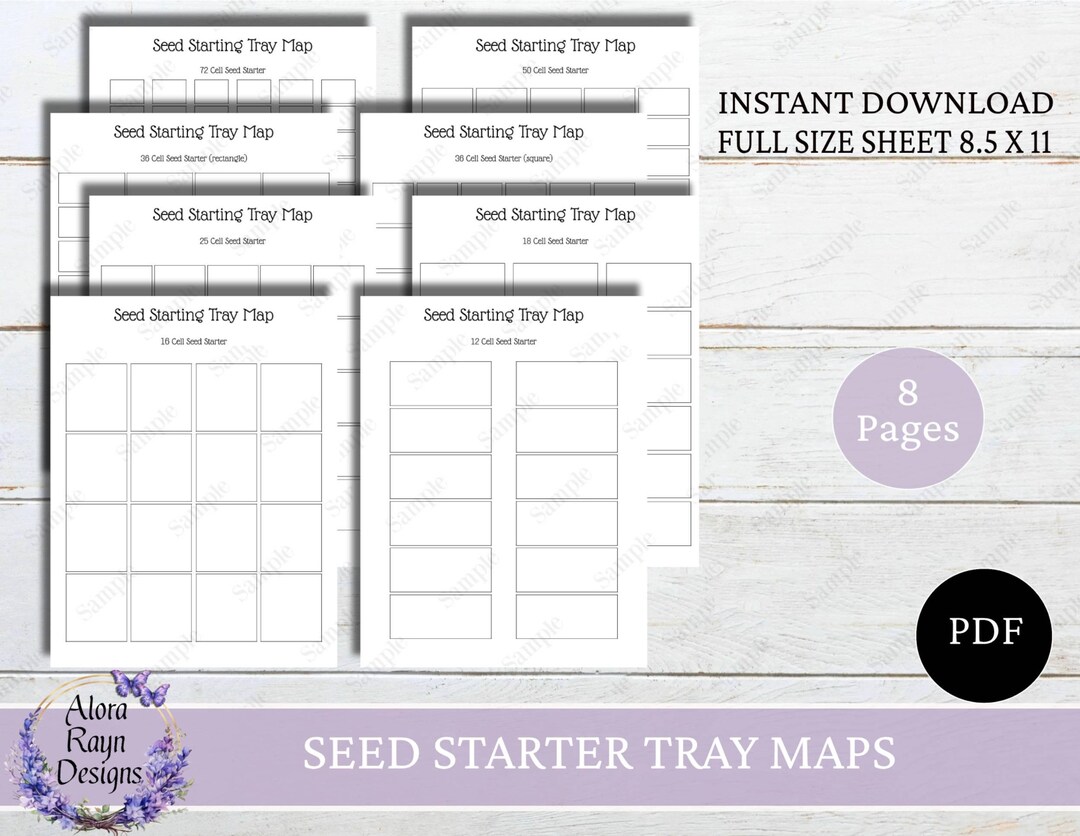 Printable Seed Tray Maps, Seed Starting Tray Cell Layouts, Seed ...