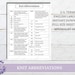 Knit Abbreviations Reference Guide, Printable Knit Abbreviation Page ...