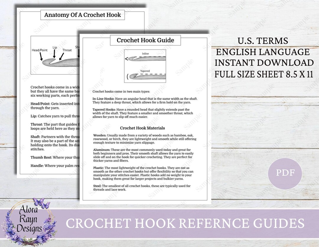 Crochet Hook Reference Guides, Anatomy of A Crochet Hook, Beginner ...