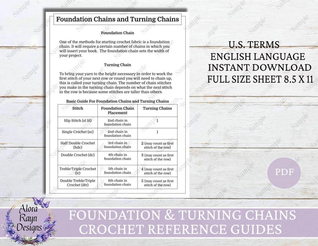 Crochet Foundation Chains & Turning Chains Reference Guide, Basic ...