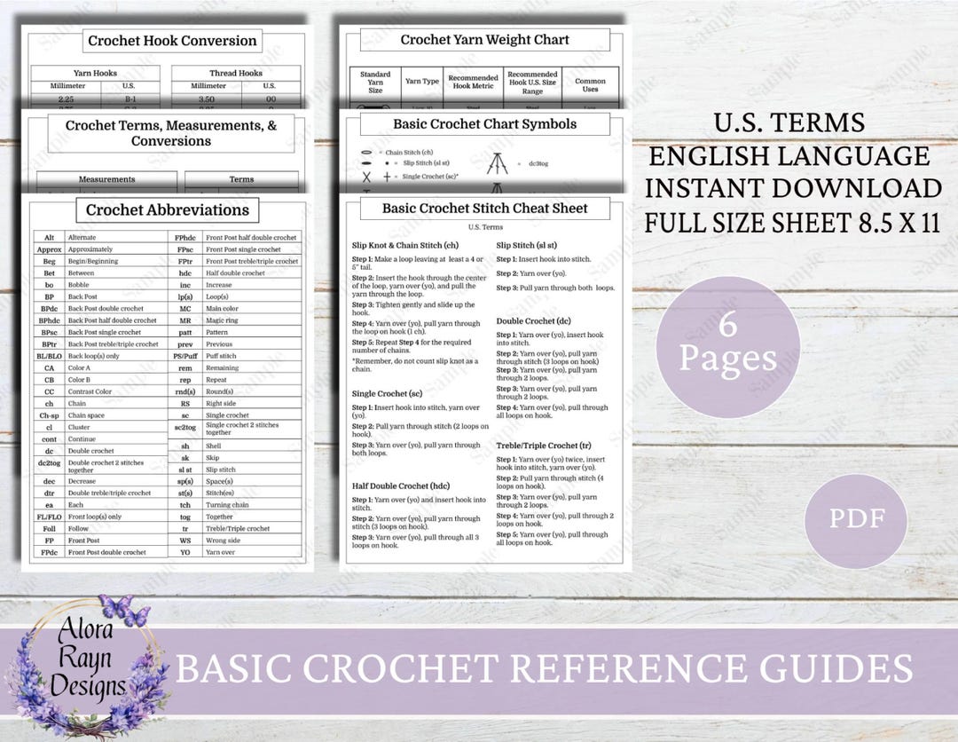 Crochet Reference Guides, Beginner Crochet Reference Guides, Instant ...