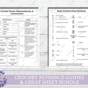 Crochet Reference Guides, Inventory Sheets, and Tags, Printable Crochet ...