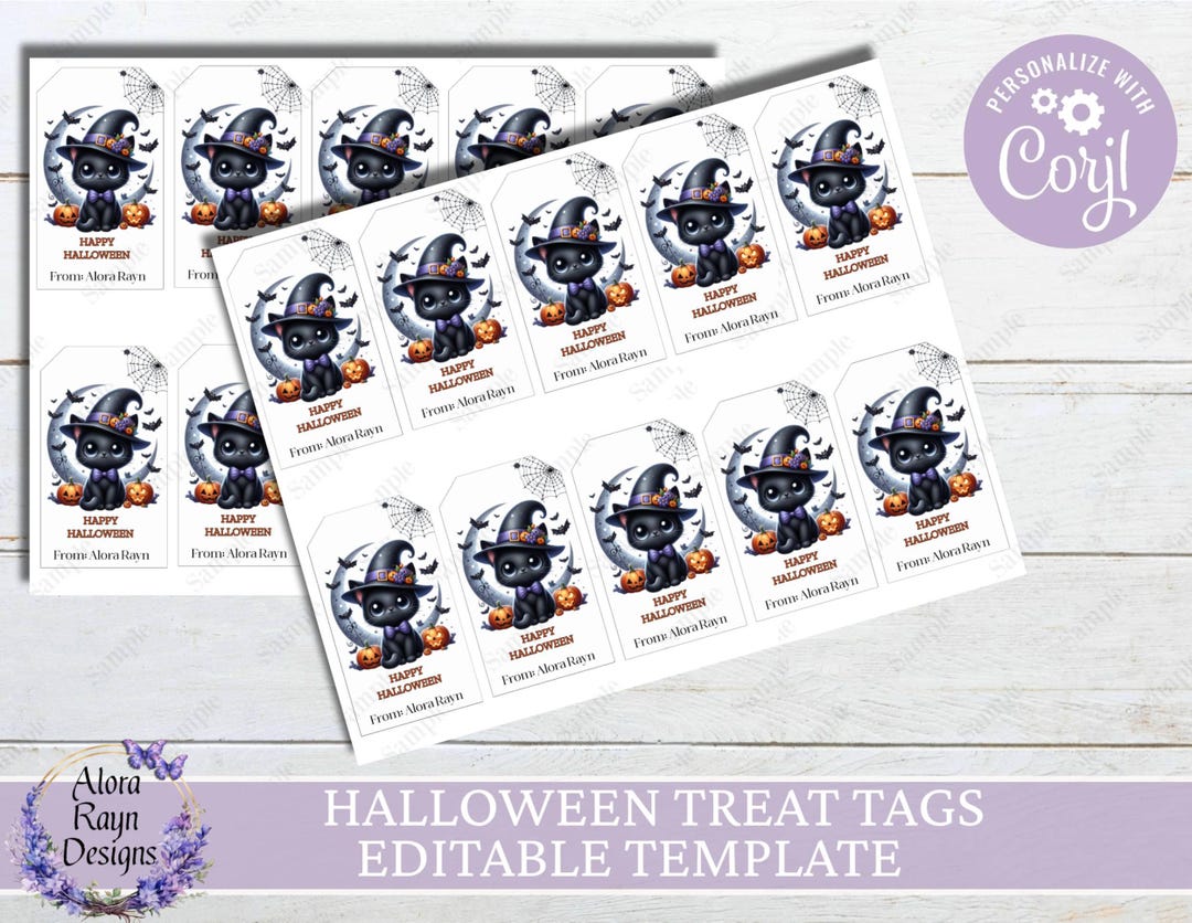 EDITABLE Halloween Gift Tag, Halloween Class Gift Tag, Halloween Favor ...