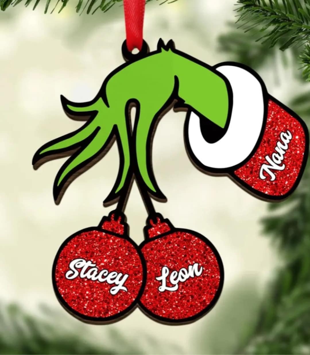 Personalized Grinch Ornamentfamily Ornament ornament for Grandparents ...