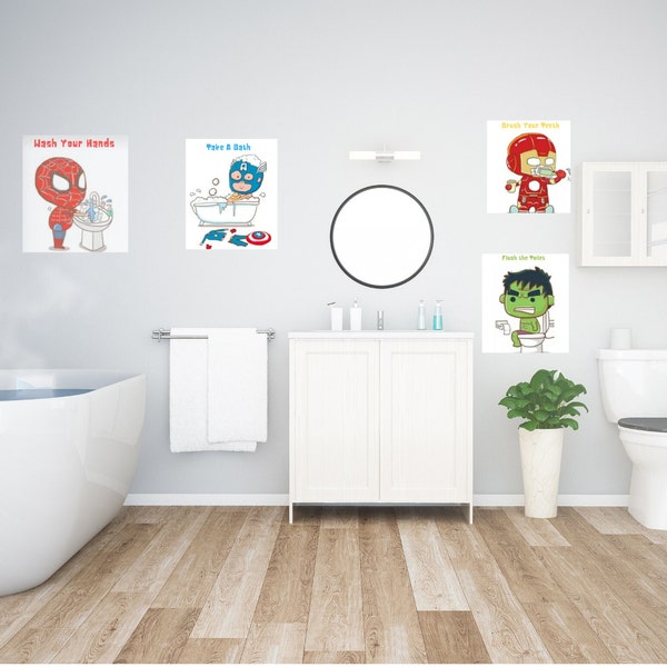 Superhero Bathroom - Etsy
