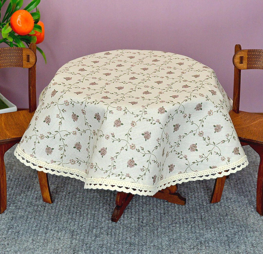 1:6 Miniature Tablecloth for Dollhouse. Round Tablecloth for Doll 12 ...
