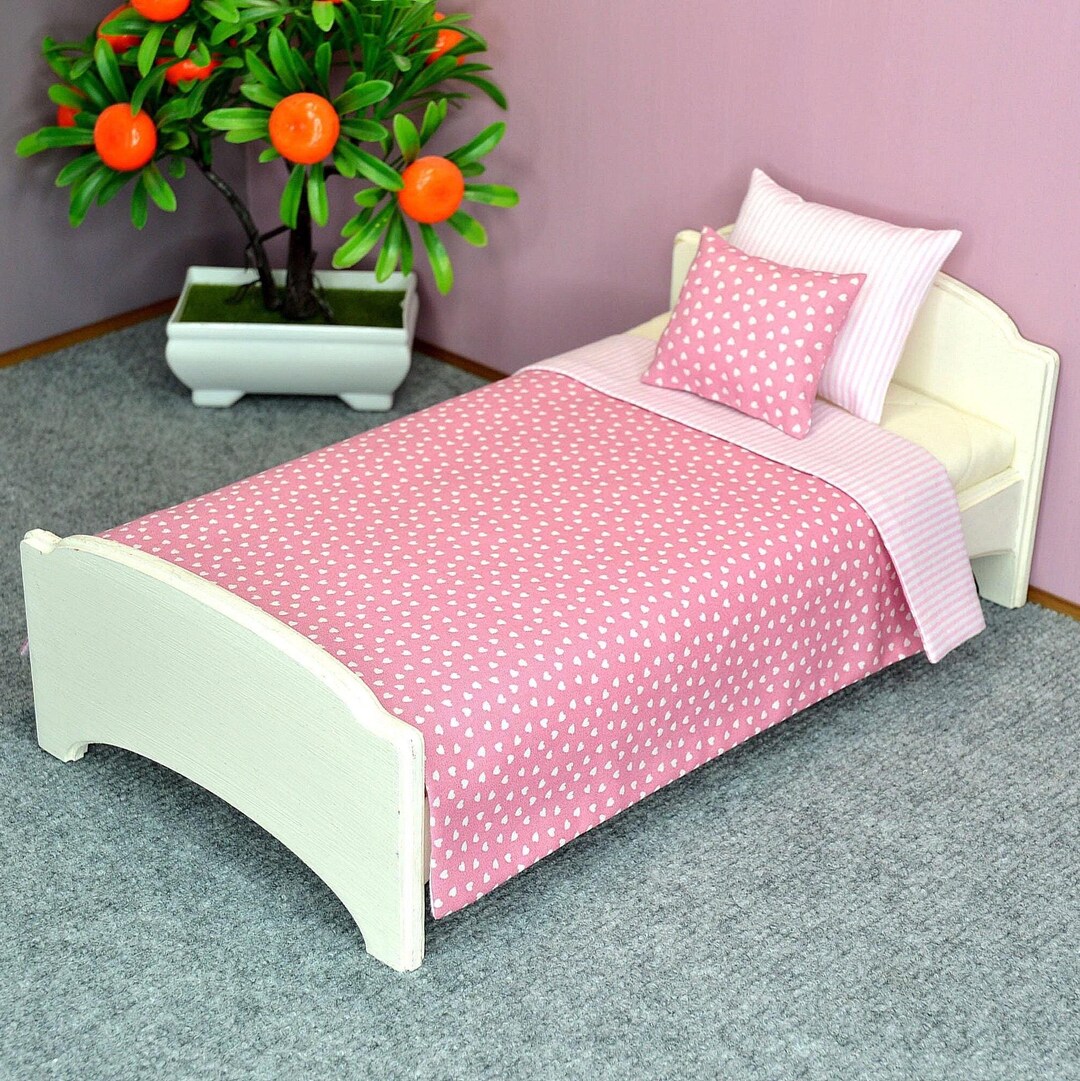 1:6 Miniature Bedding Set Doll 12 Inch Size. Doll Bed Linen Set ...