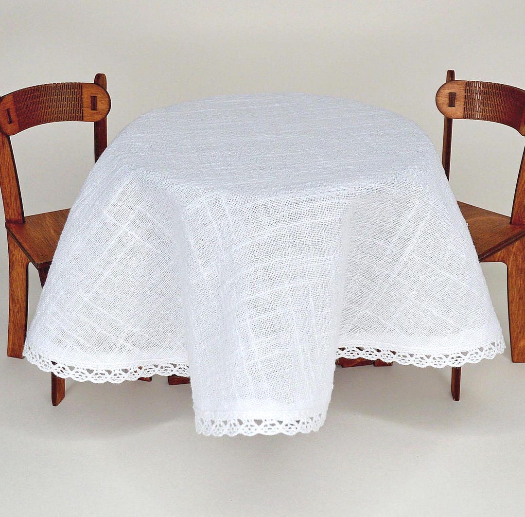 1:6 Miniature Round Tablecloth for Dollhouse - Fits for 12 Inch Dolls ...