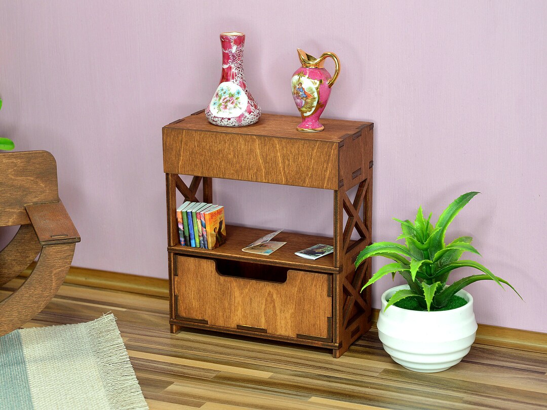 1:6 Miniature Drawer Dresser. Doll Chest of Drawers. Miniature Shelving ...