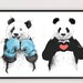 Panda Wall Print With Frame; Animal Canvas Print; Modern Canvas Art ...