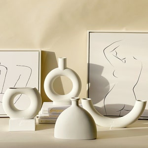 Minimalist Vase;ceramic Vase; Modern Home Decor; Decorative Vase ...