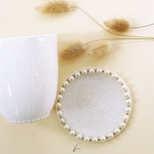 Set of 2 Beaded Coasters; Decorative Coasters; Drink Coasters ...