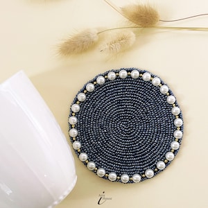 Set of 2 Beaded Coasters; Decorative Coasters; Drink Coasters ...