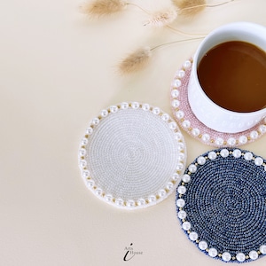 Set of 2 Beaded Coasters; Decorative Coasters; Drink Coasters ...