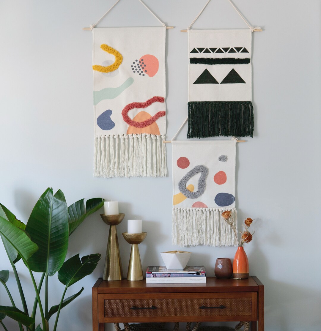 Boho Wall Hanging; Decorative Wall Tapestry; Woven Wall Decor; Bohemian ...