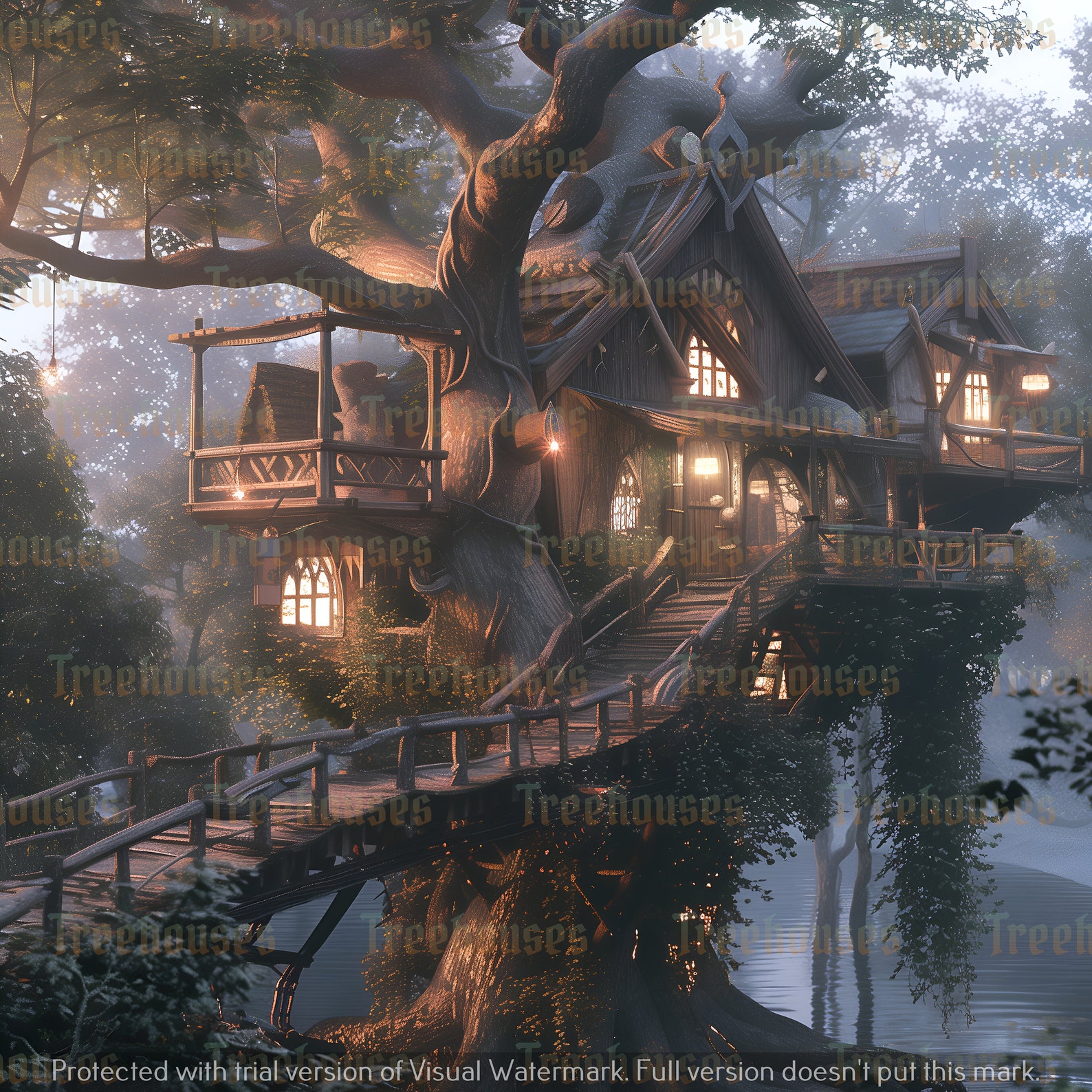 20 Enchanted Treehouse Wall Art: Dreamy Forest Design for Home Décor ...