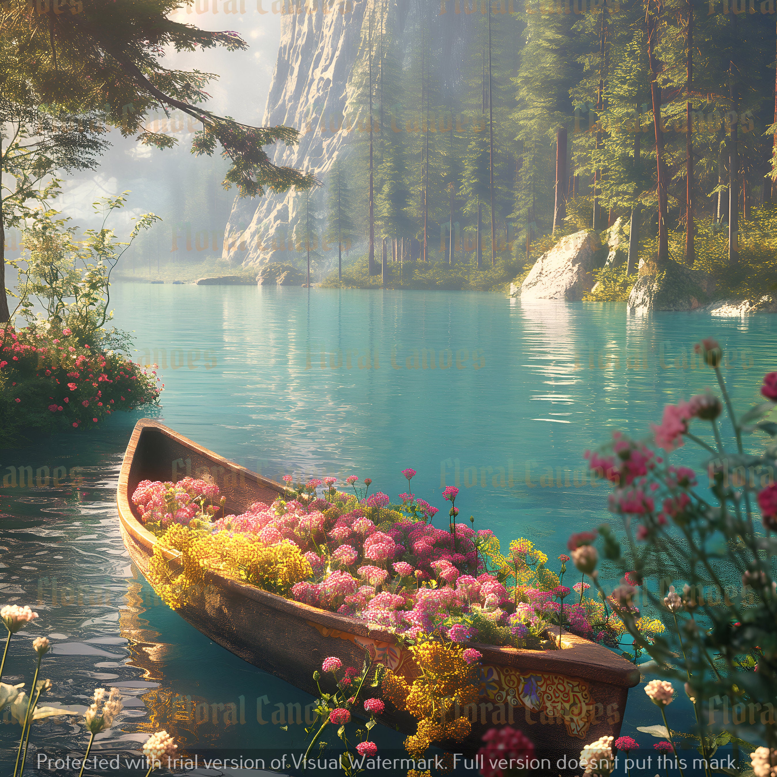 20 Floral Lake Canoes Featuring Overflowing Flowers & Beautiful Scenery ...