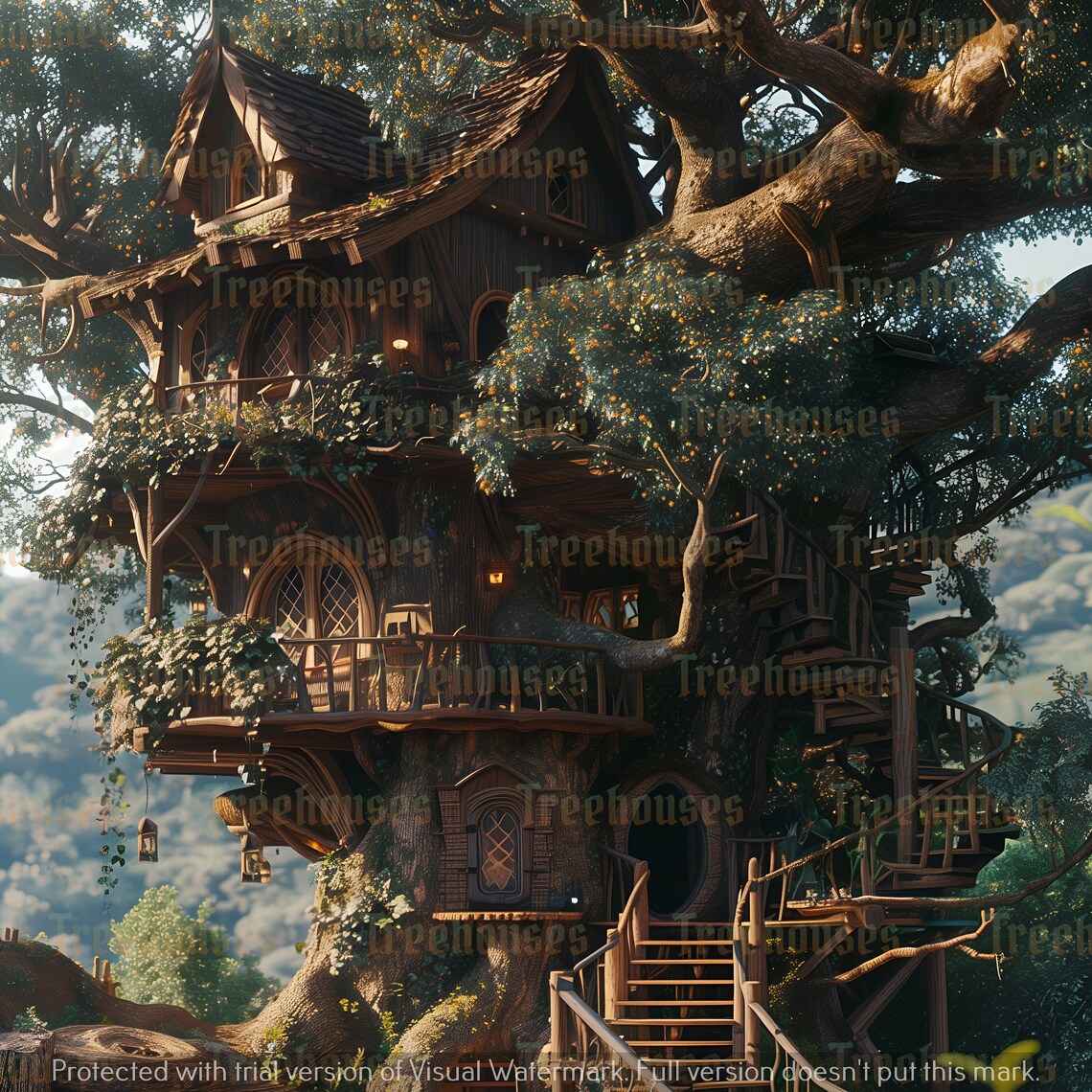 20 Enchanted Treehouse Wall Art: Dreamy Forest Design for Home Décor ...