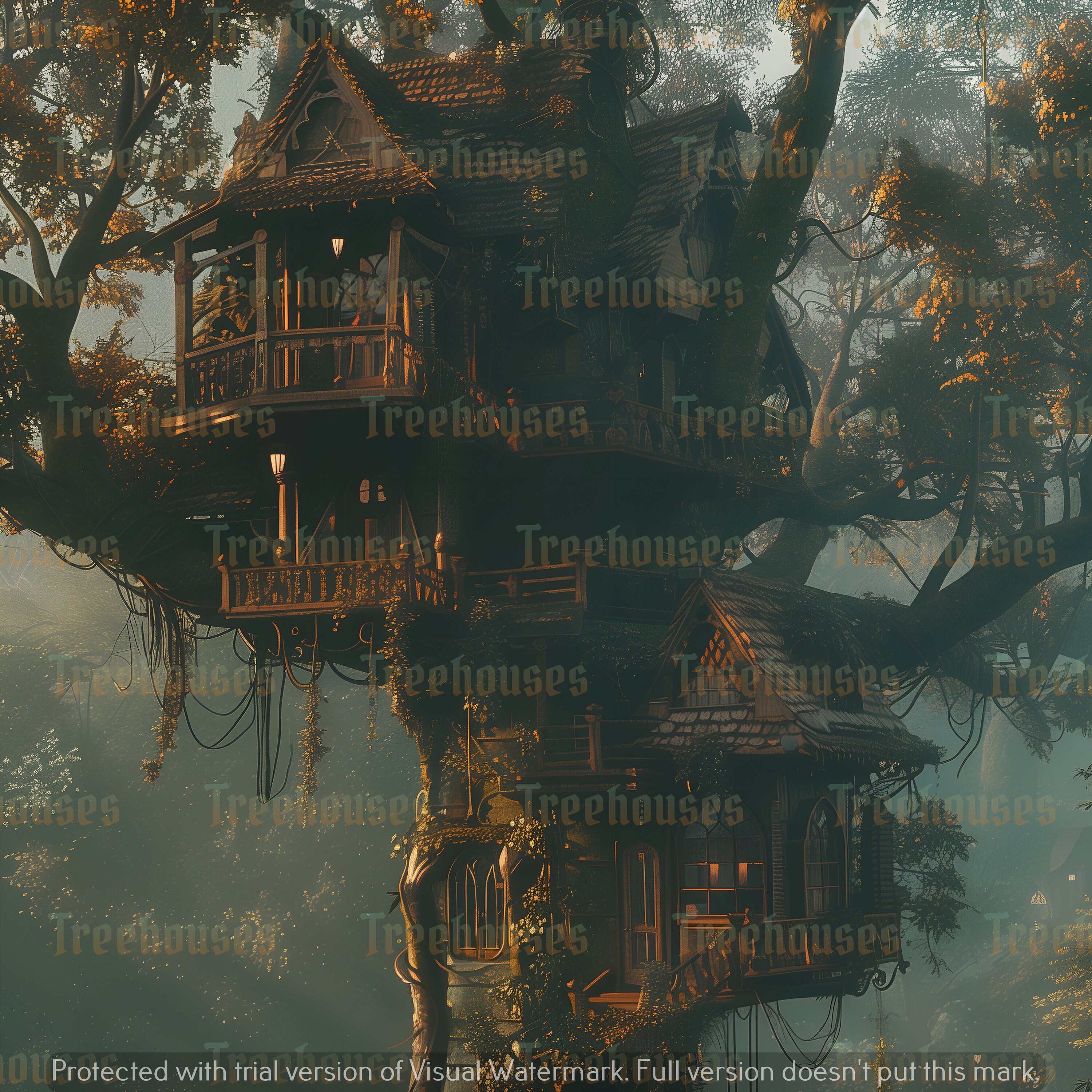 20 Enchanted Treehouse Wall Art: Dreamy Forest Design for Home Décor ...
