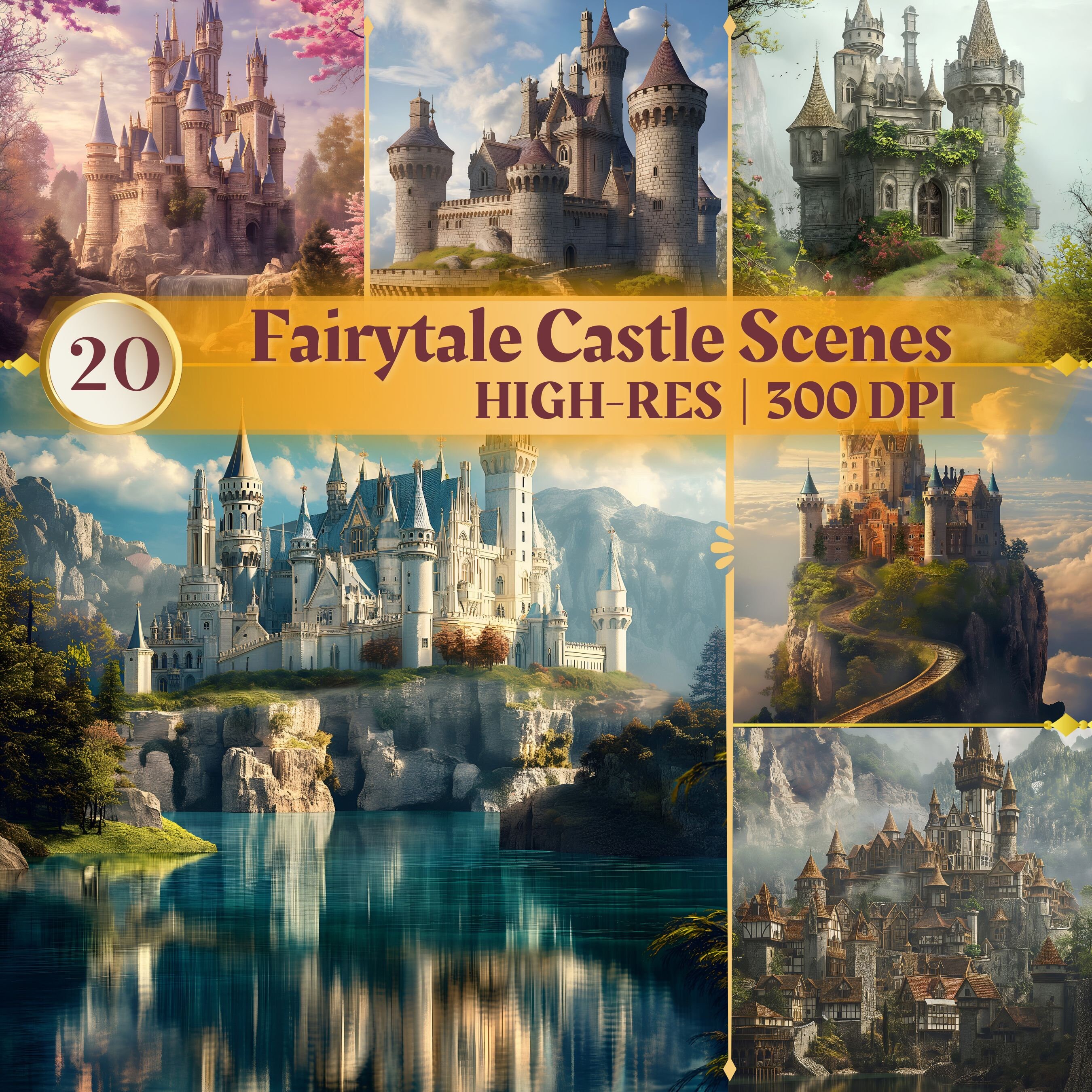 20 Fairytale Castle Backgrounds, Magical Themed Image, Digital Fantasy ...