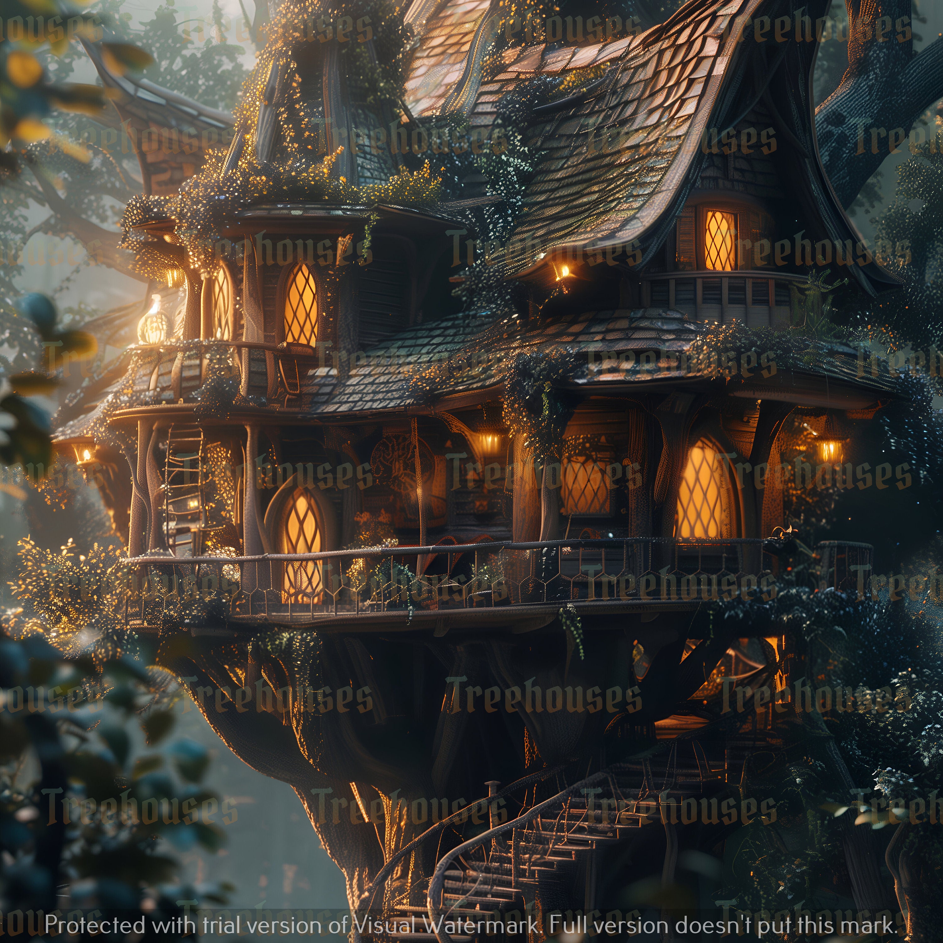 20 Enchanted Treehouse Wall Art: Dreamy Forest Design for Home Décor ...