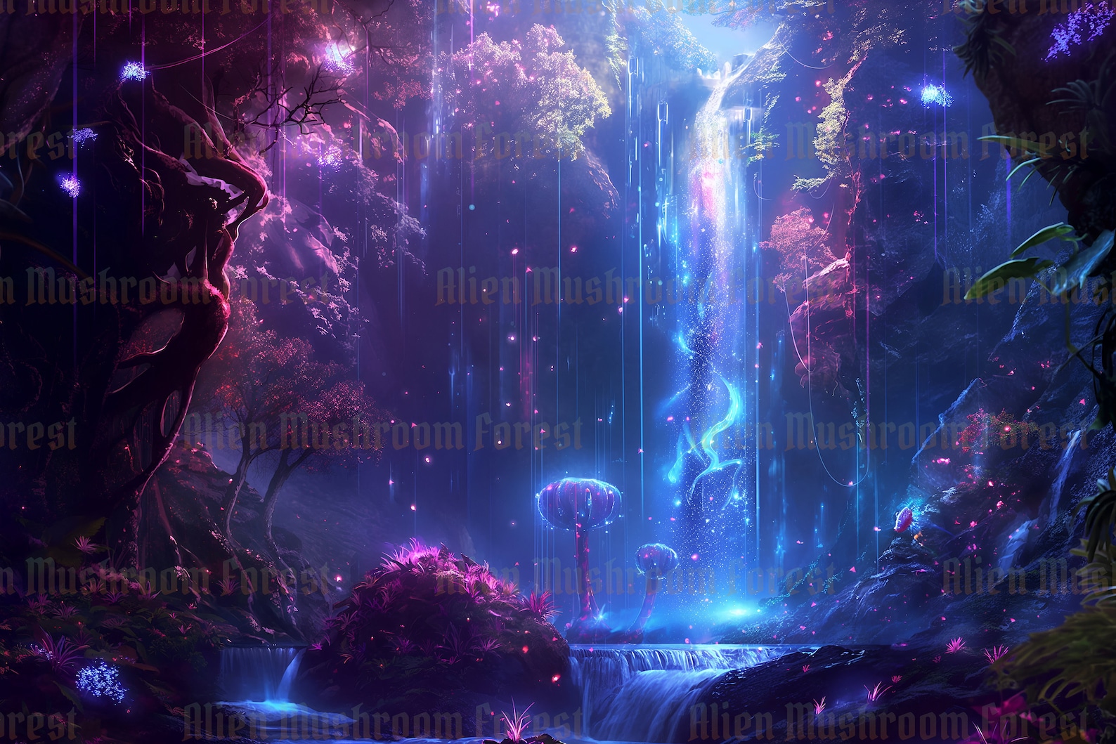 Alien Mushroom Forest Bundle 20 Otherworldly Mycelium Scene, Digital ...