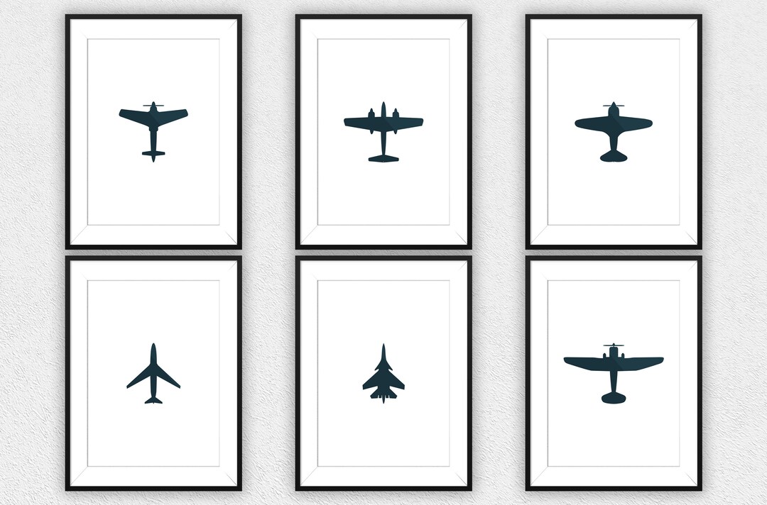 Set of 6 Plane Prints for Nursery, Nursery Fighter Jet Prints, Nursery ...