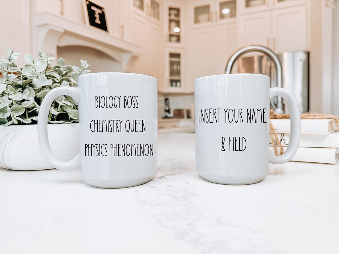 Personalized STEM Mug, Women in Science Gift: Biology Boss, Chemistry ...