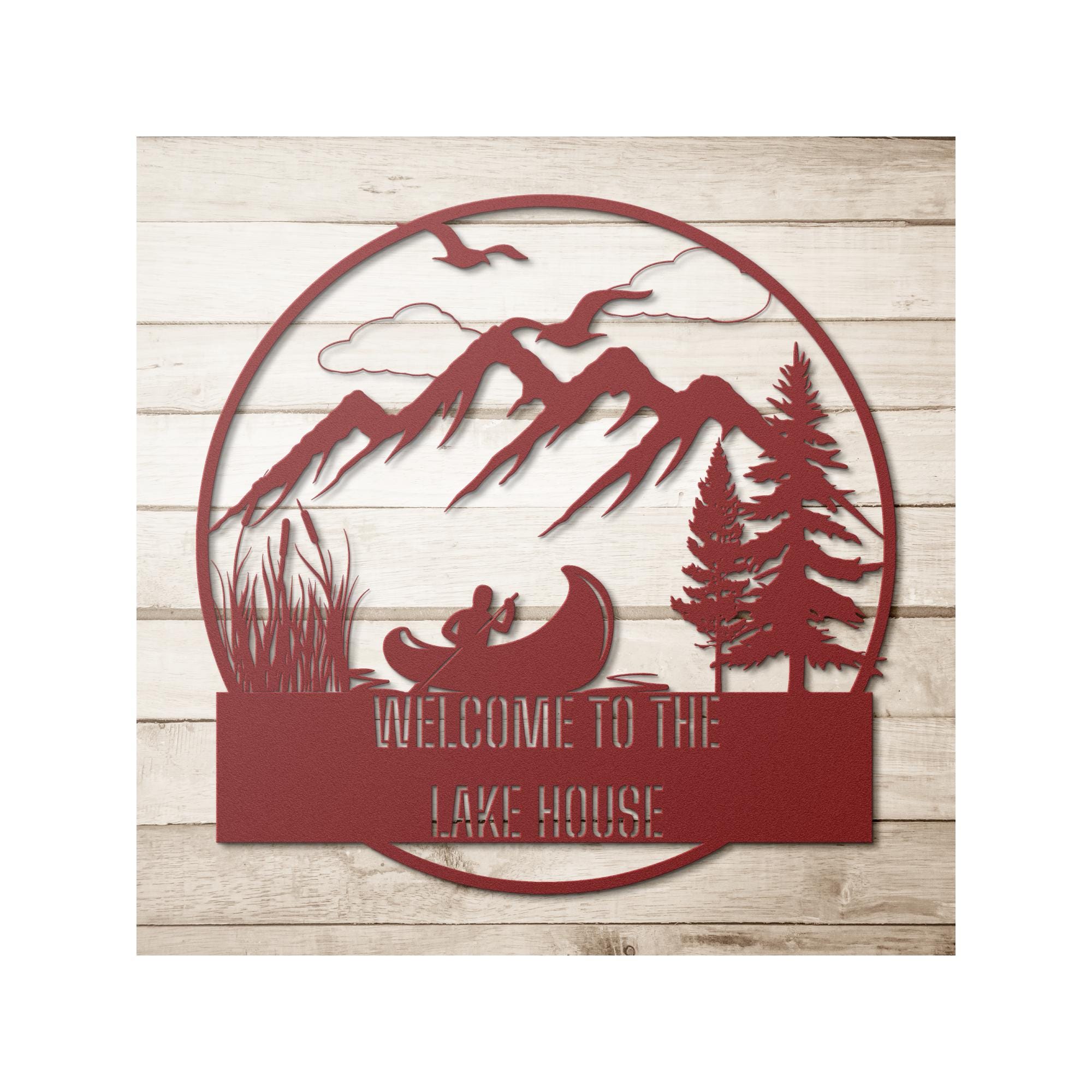 Lake Scene Metal Sign, Cabin Metal Sign, Adirondack Lake House Decor ...