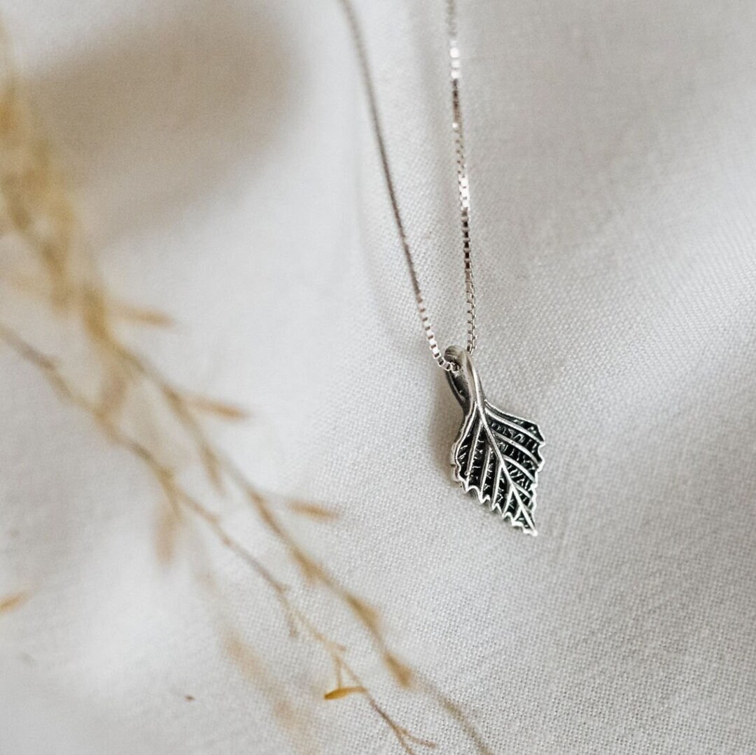 Silver Birch Tree Leaf, Botanical Chain, Betula Silver Little Druid ...