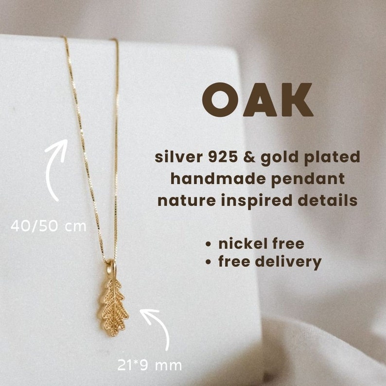 Oak Leaf Set Pendant and Earings in Sterling Silver 925, Magical Quercus Leafs Jewellery Set ...