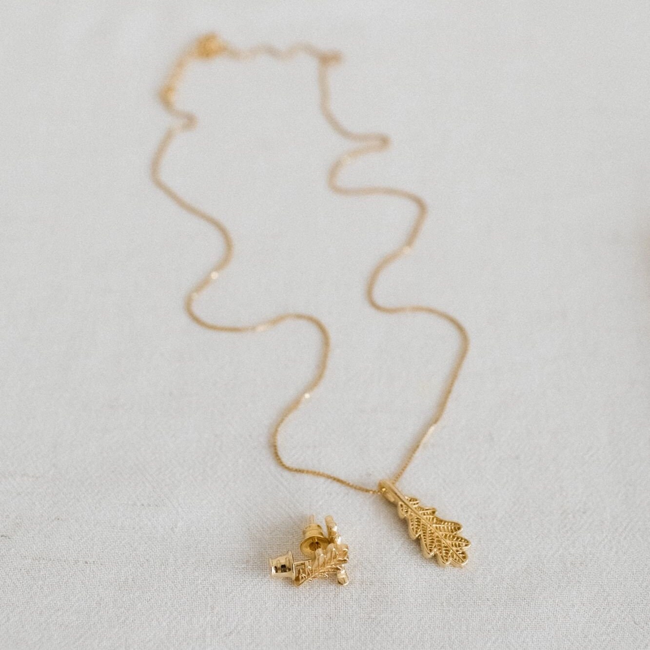 Oak Leaf Set Pendant and Earings in Sterling Silver 925 - Etsy