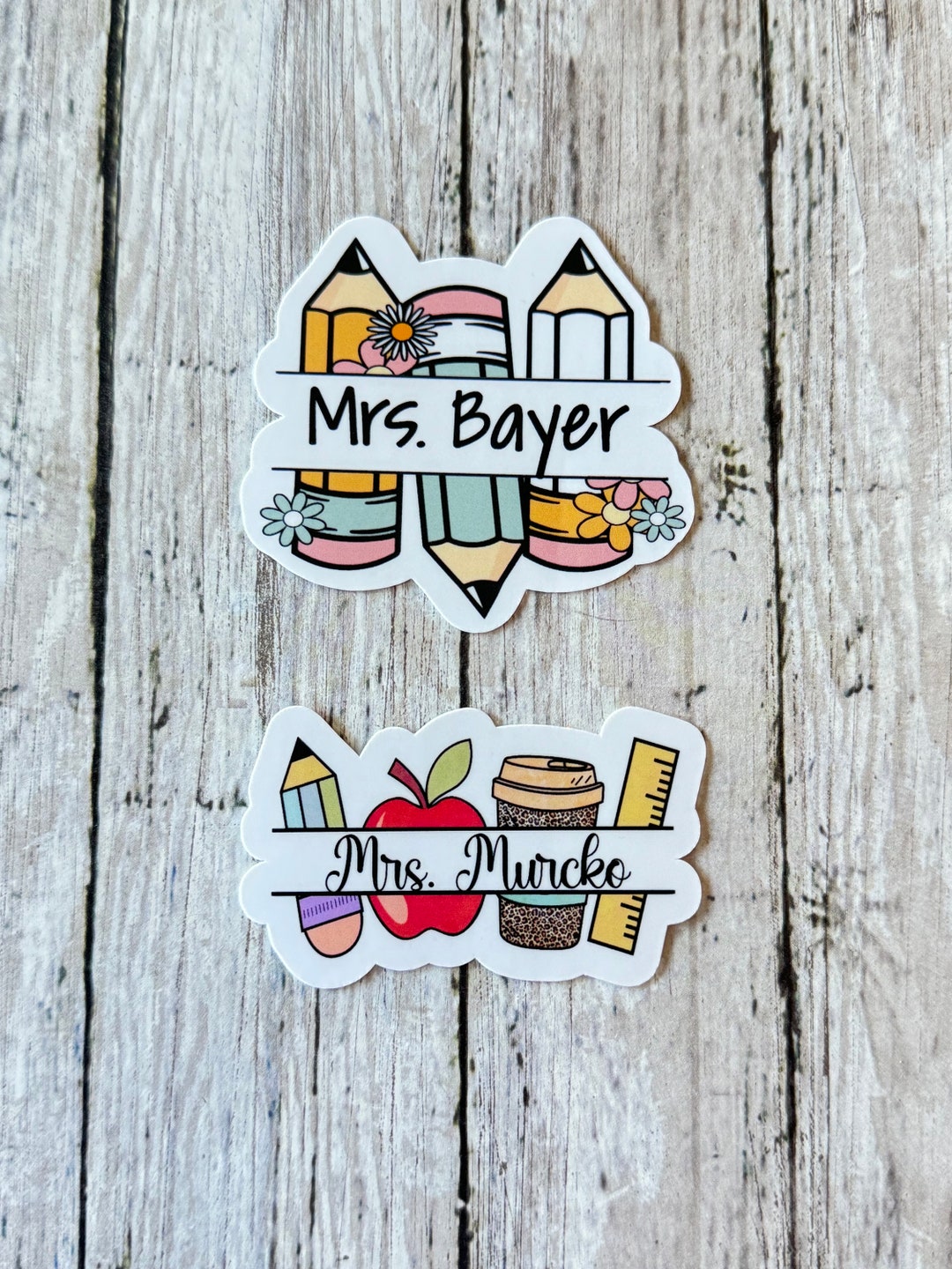 Personalized Teacher Stickers, Teacher Name Stickers, Teacher Gift ...
