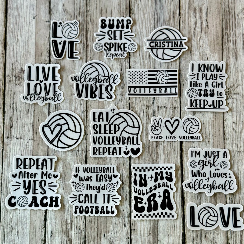 Volleyball Stickers - Etsy
