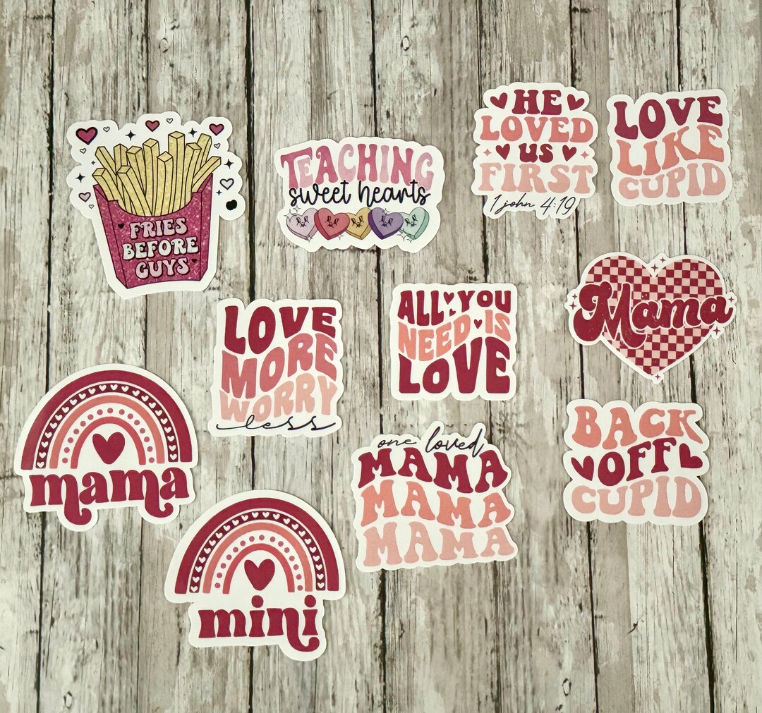 Valentines Day Stickers, Valentines Mama Stickers, Mama Mini Stickers ...