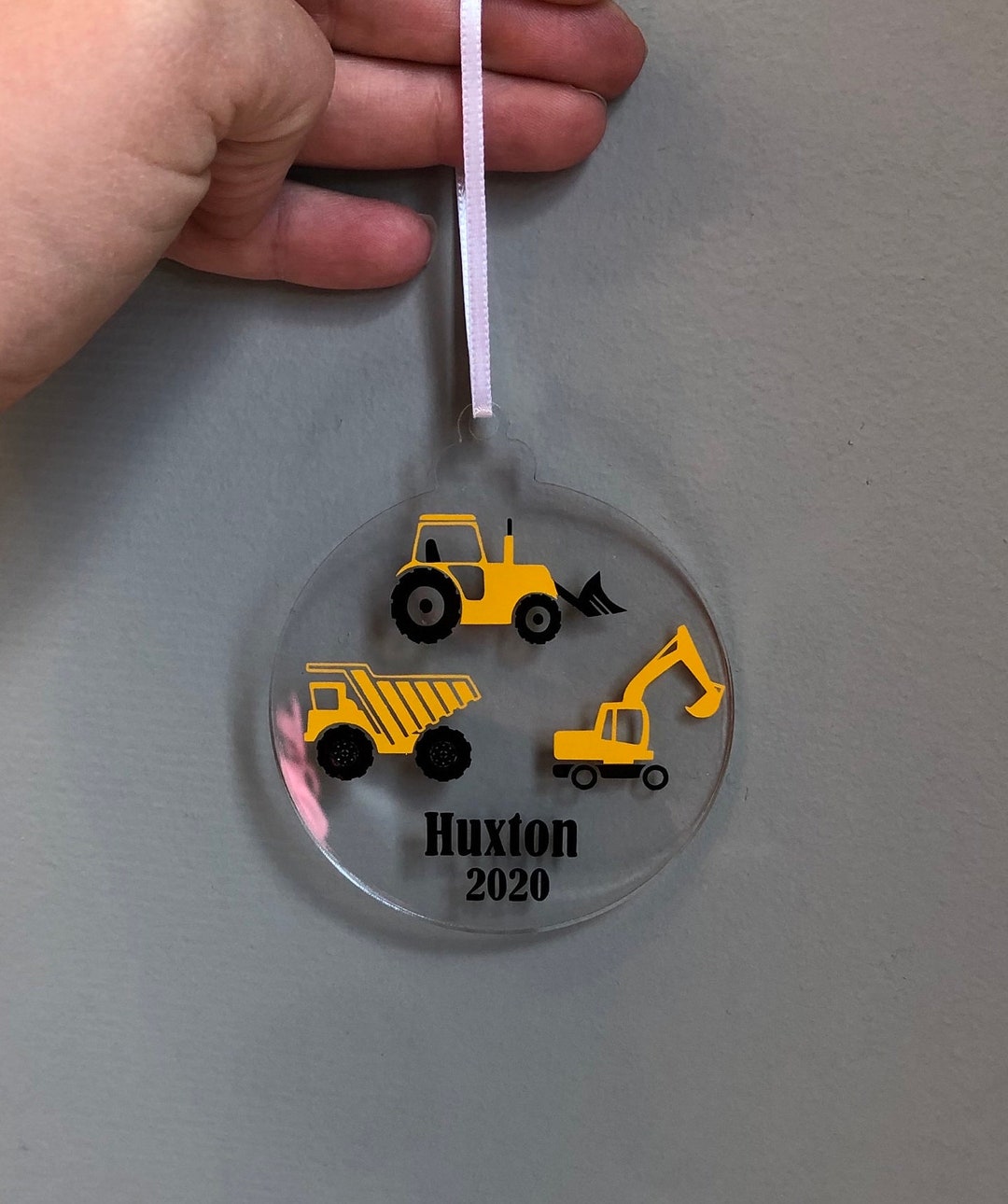Personalized Construction Ornament, Bulldozer Ornament, Digger Ornament ...