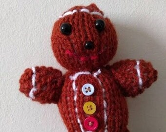Gingerbread Man Knitting Pattern - Etsy