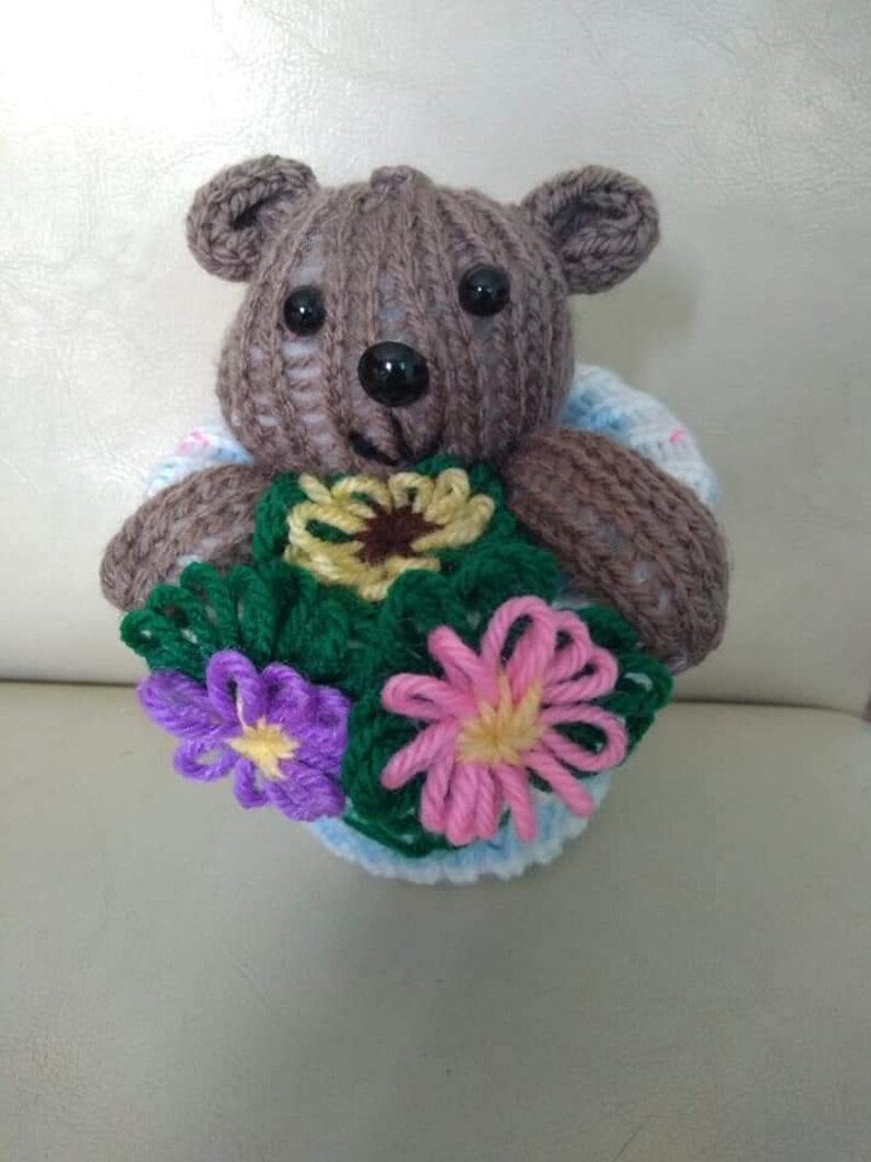 Loom Knitting PATTERNS | Loom Knit a Bear in a Flower Pot | Loom Knit ...