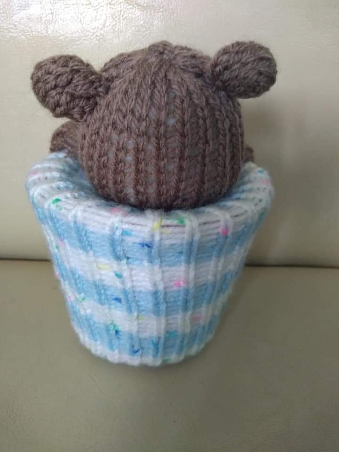Loom Knitting PATTERNS Loom Knit a Bear in a Flower Pot Loom Knit ...