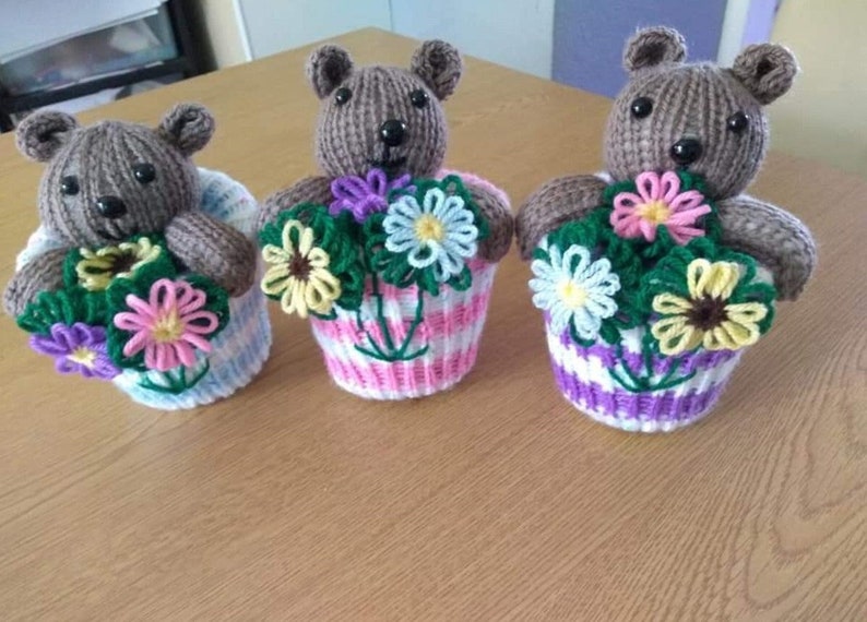 Loom Knitting PATTERNS | Loom Knit a Bear in a Flower Pot | Loom Knit ...